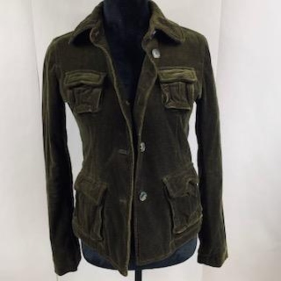 LOFT | Jackets & Coats | Loft Velvet Velour Hunter Green Quilted Jacket ...